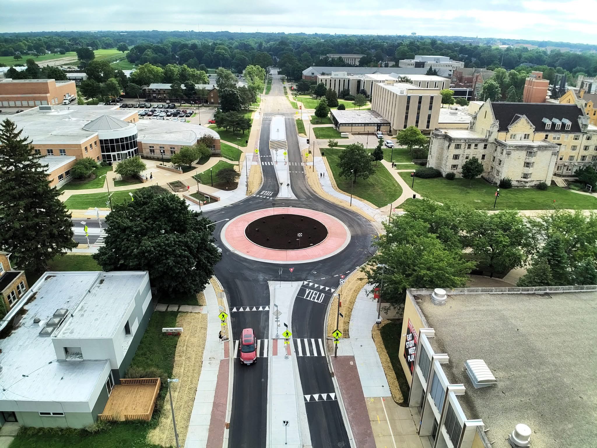 Roundabout at NIU Campus Intersection Completed Before School Year ...